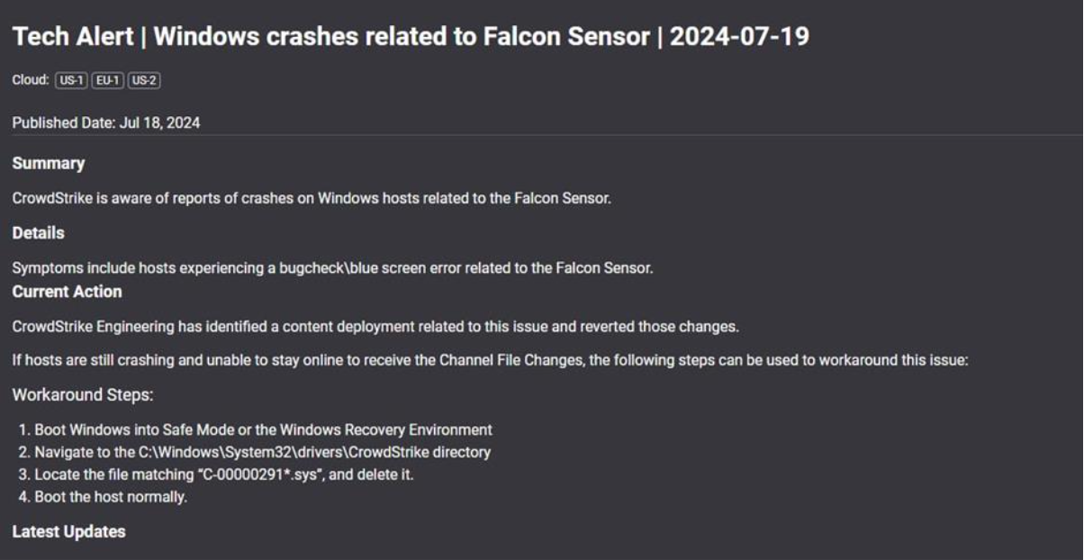 Recent CrowdStrike Outage and It Being Abused - HawkEye